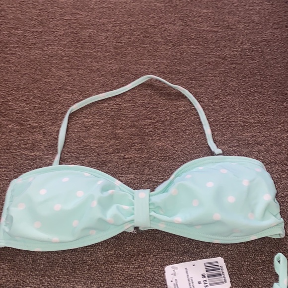 Forever 21 | Swim | Baby Blue Polka Dot Bandeau Bikini | Poshmark